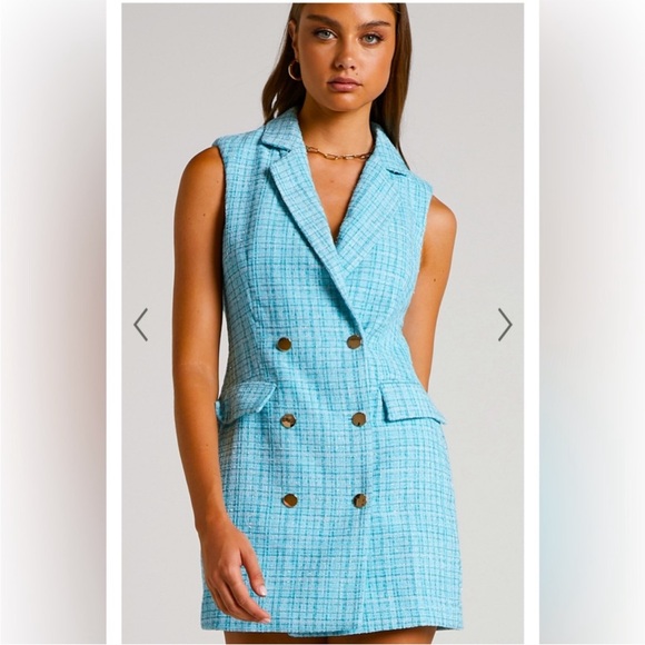 Showpo. | Dresses | Showpo Sheba Blazer Dress Tweed Sleeveless Mini ...